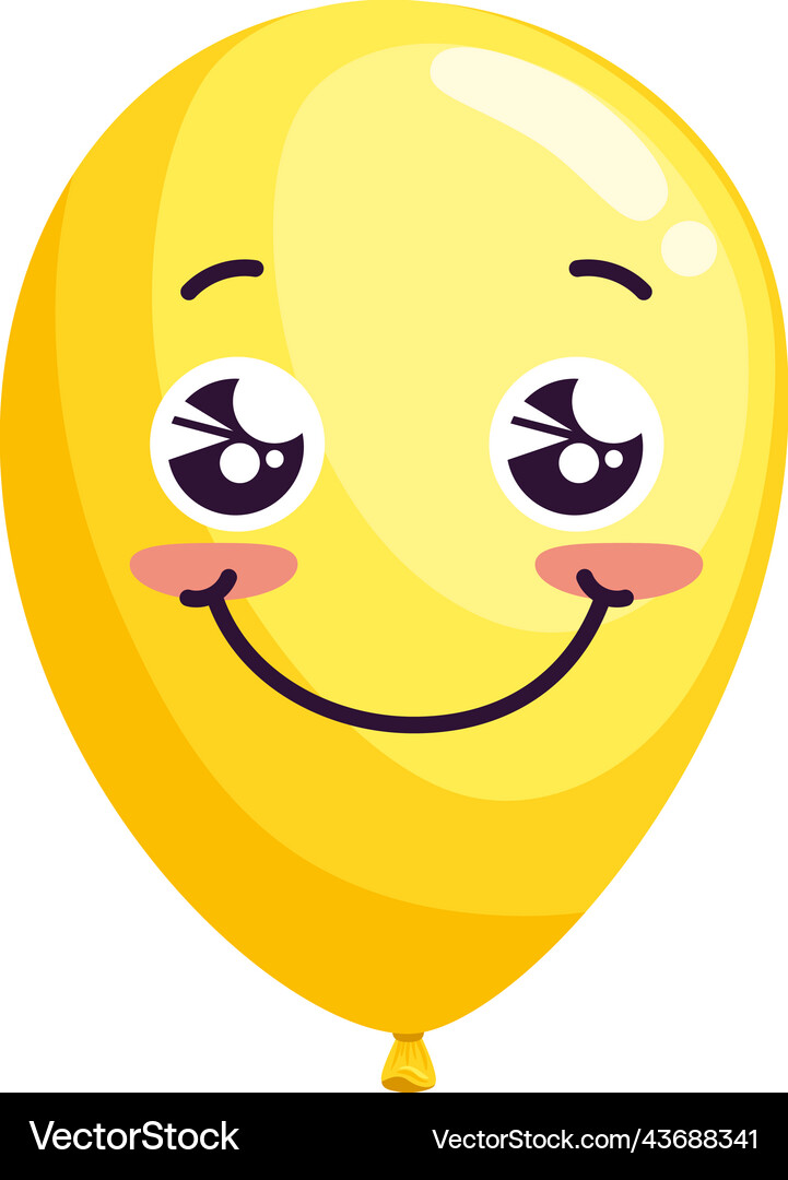 Balloon helium happy emoji Royalty Free Vector Image