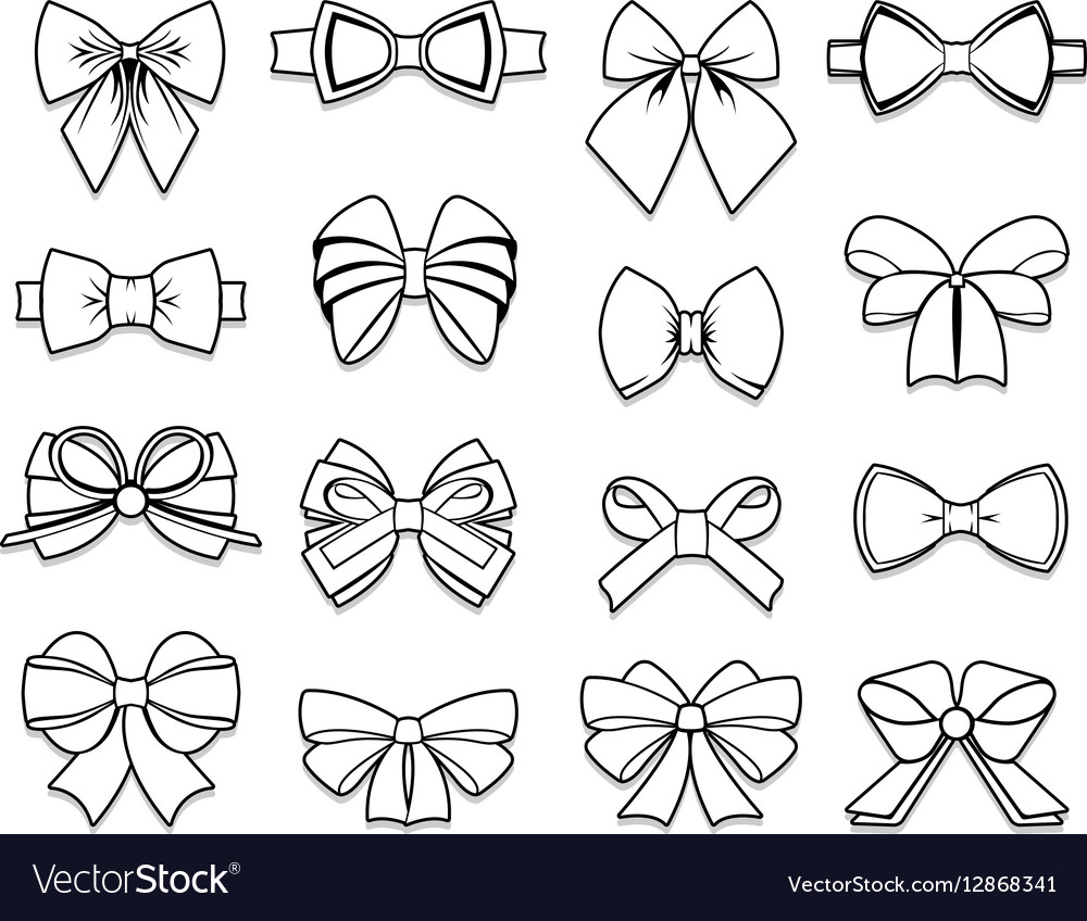 Beautiful bows elements collection Royalty Free Vector Image Beautiful bows elements collection Royalty Free Vector Image