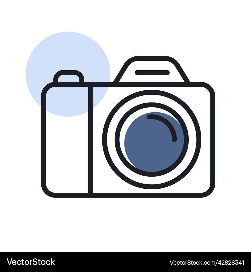 Camera isolated icon camping and hiking sign Vector Image