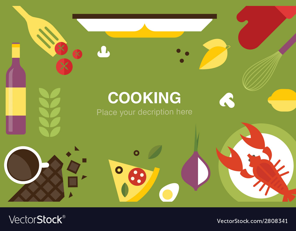 Cooking desk header Royalty Free Vector Image - VectorStock