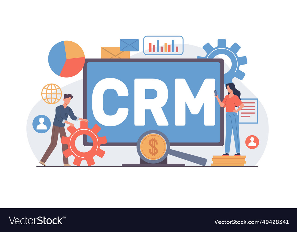 Crm concept customer relationship management Vector Image Crm concept customer relationship management Vector Image