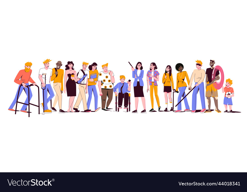 Diversity inclusion flat composition Royalty Free Vector Diversity inclusion flat composition Royalty Free Vector