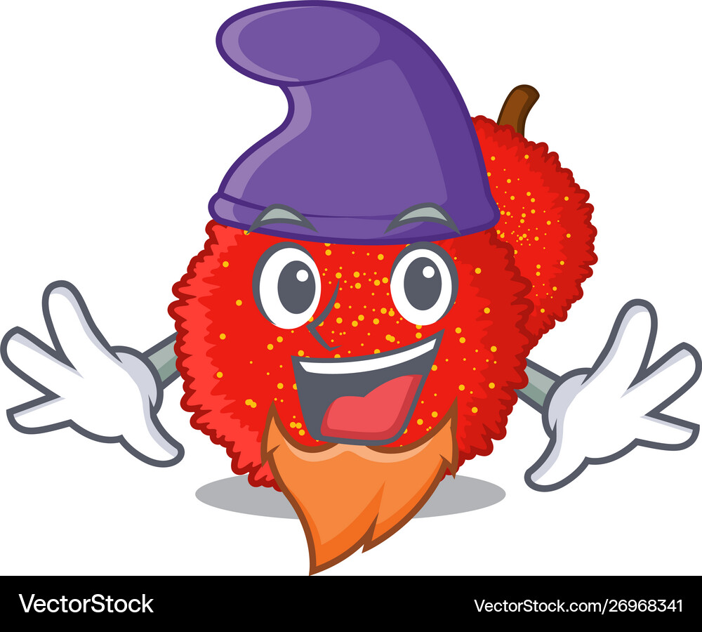 Elf fresh bayberry fruit in mascot basket Vector Image