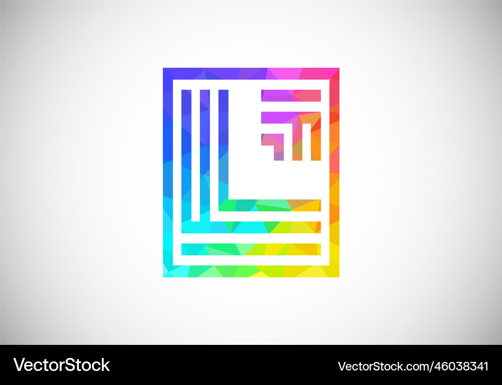 Low poly line letter l graphic alphabet symbol Vector Image