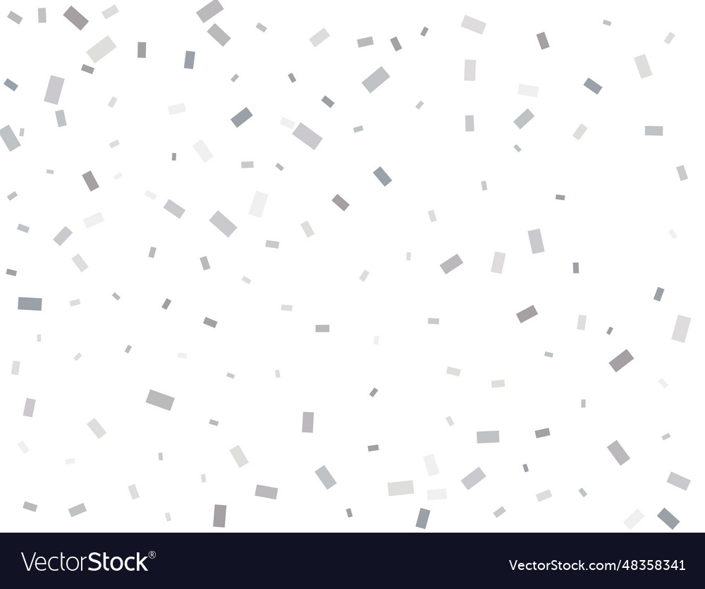Modern light silver rectangular glitter confetti Vector Image