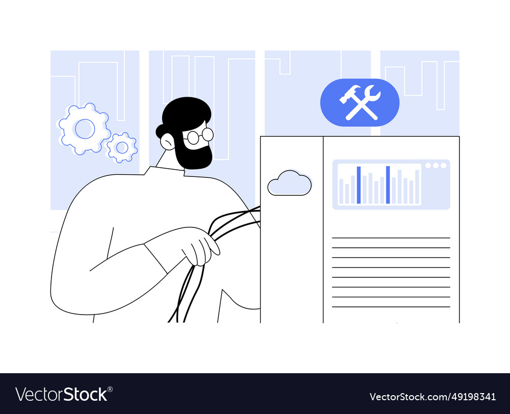 Network system administrator abstract concept Vector Image Network system administrator abstract concept Vector Image