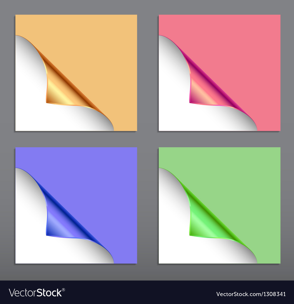 Paper corner set Royalty Free Vector Image - VectorStock