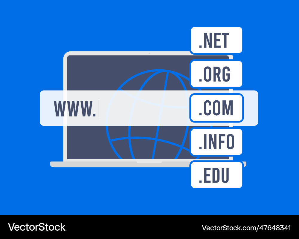 Register domain name - search and buy available Vector Image