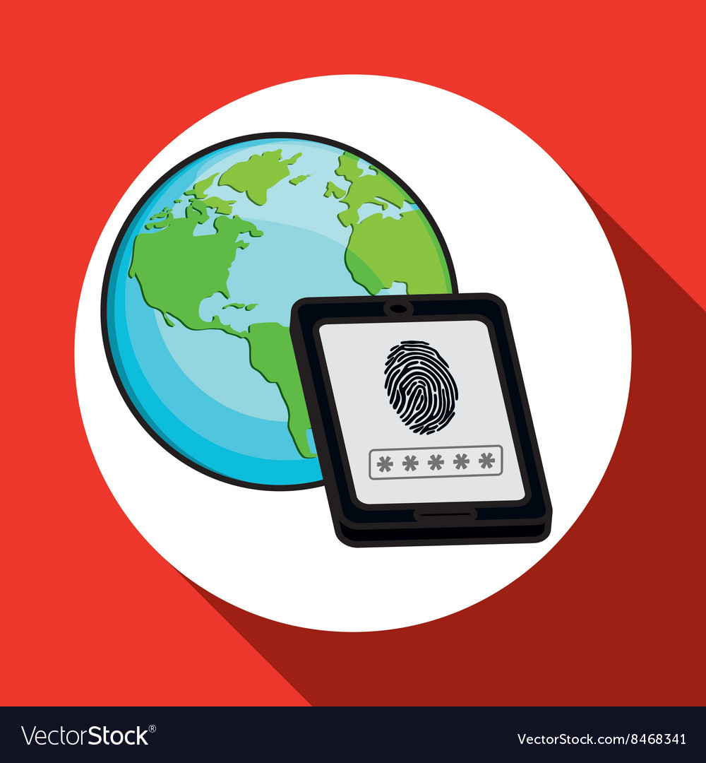 Security system icon over white background Vector Image