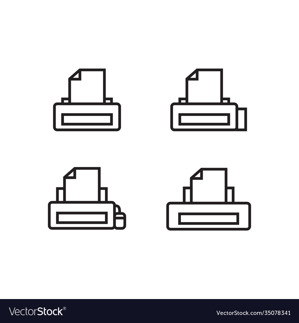Simple icon set printer Royalty Free Vector Image