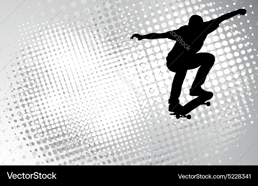 Skateboarder on the abstract background Royalty Free Vector
