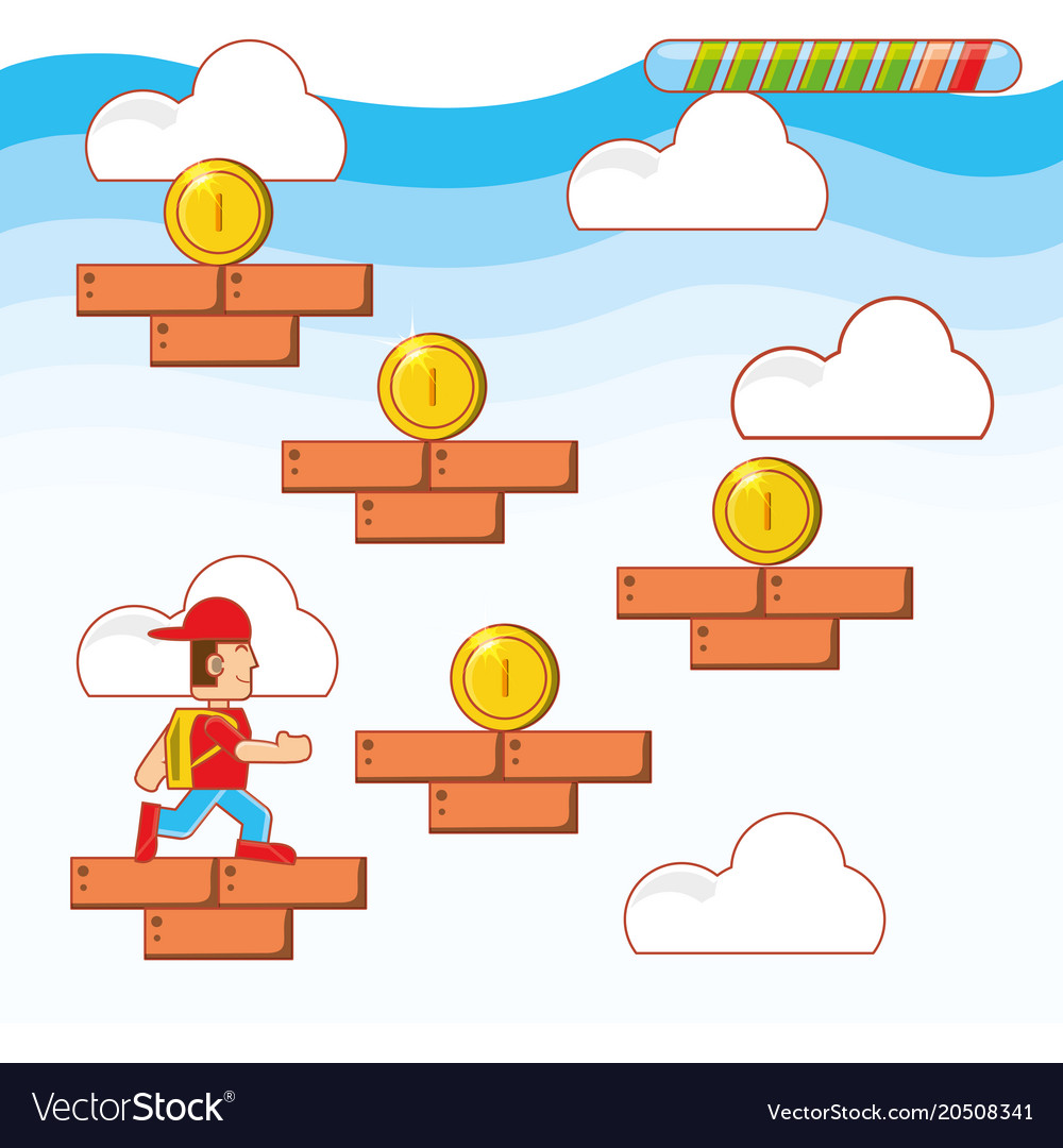 Video game scene interface Royalty Free Vector Image