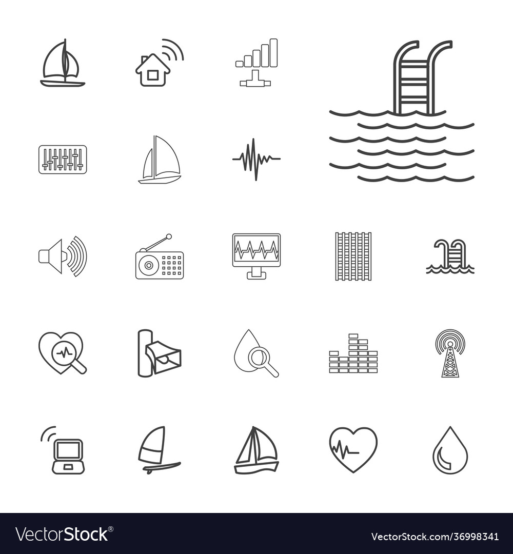 Wave icons Royalty Free Vector Image - VectorStock