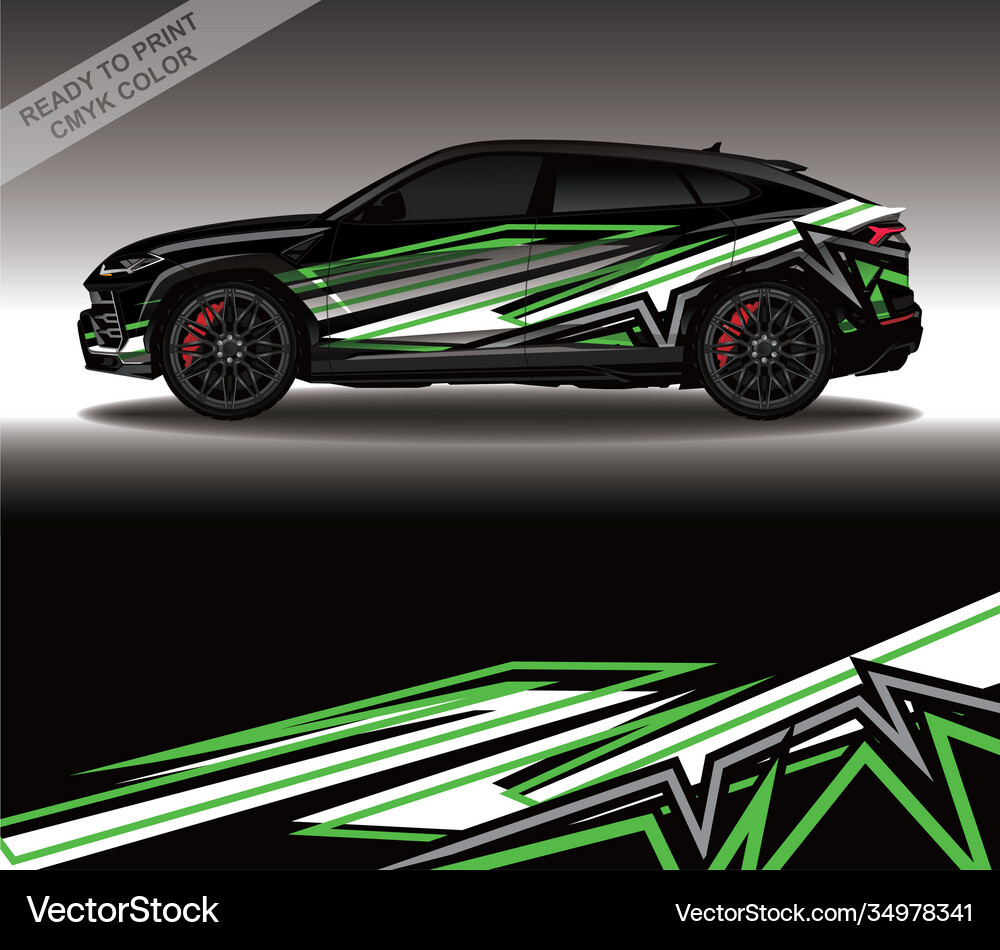 Wrap car decal design custom livery race rally Vector Image