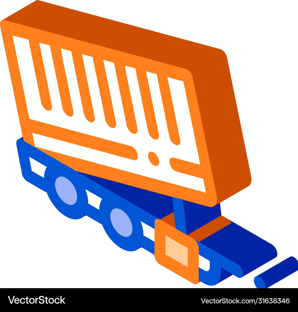 Agricultural cargo trailer isometric icon Vector Image