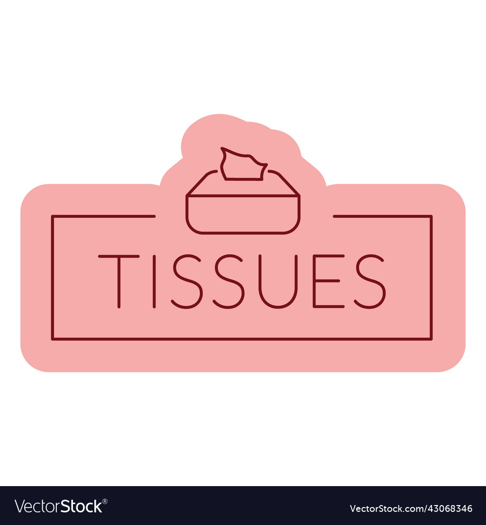 Bathroom label tissues flat Royalty Free Vector Image