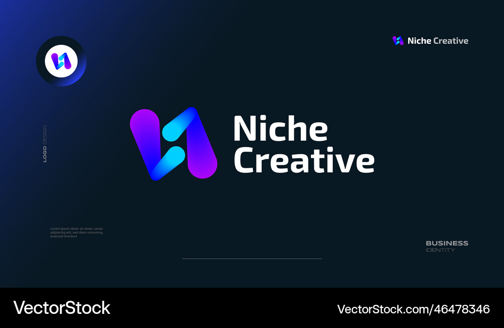 Bold and vibrant letter n logo design Royalty Free Vector