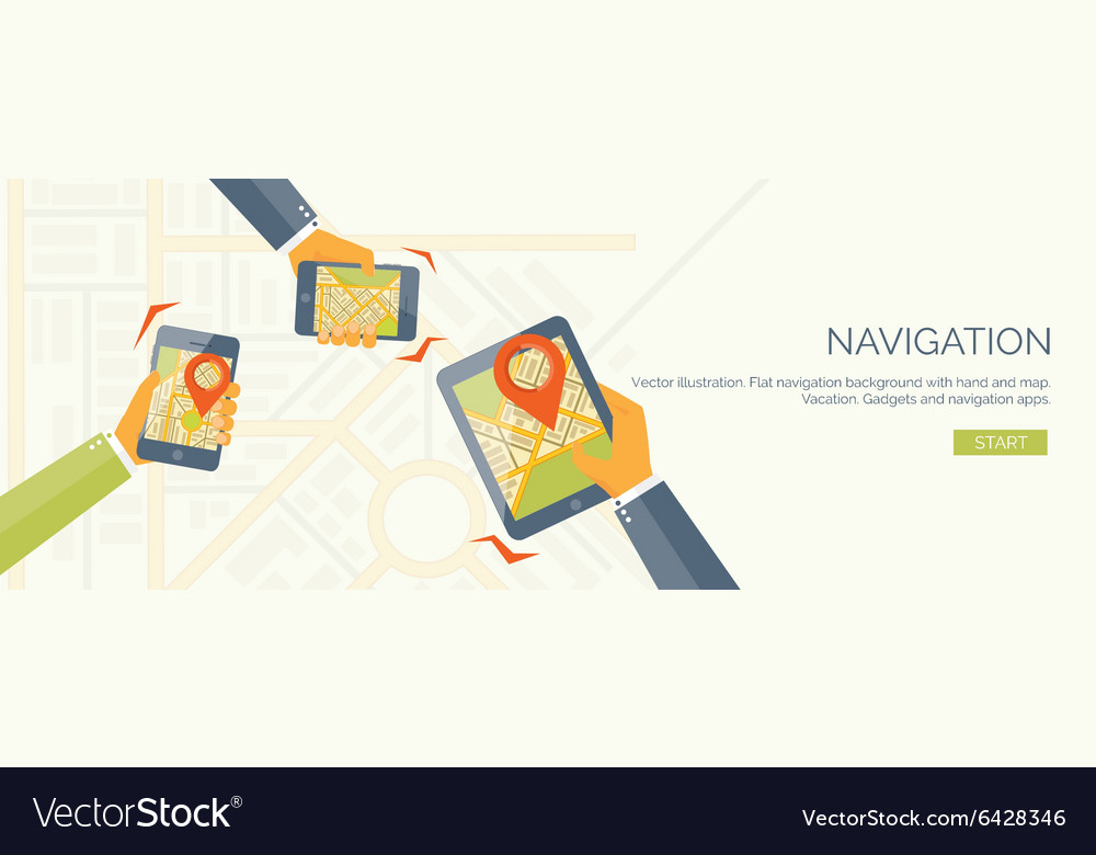 Flat header navigation Royalty Free Vector Image