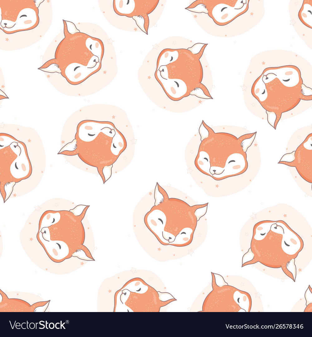 Fox seamless pattern Royalty Free Vector Image