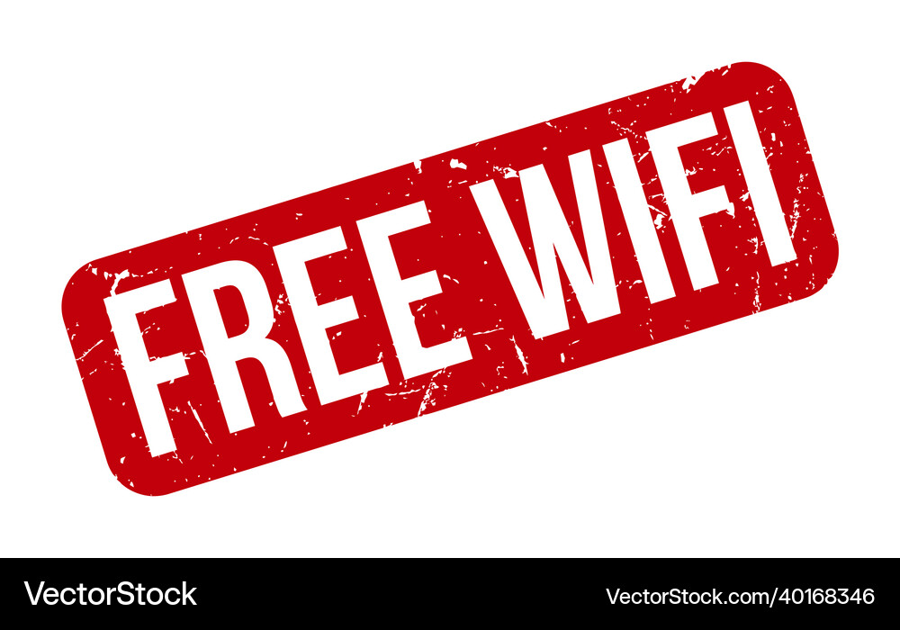 Free wifi rubber stamp red wifi rubber Royalty Free Vector