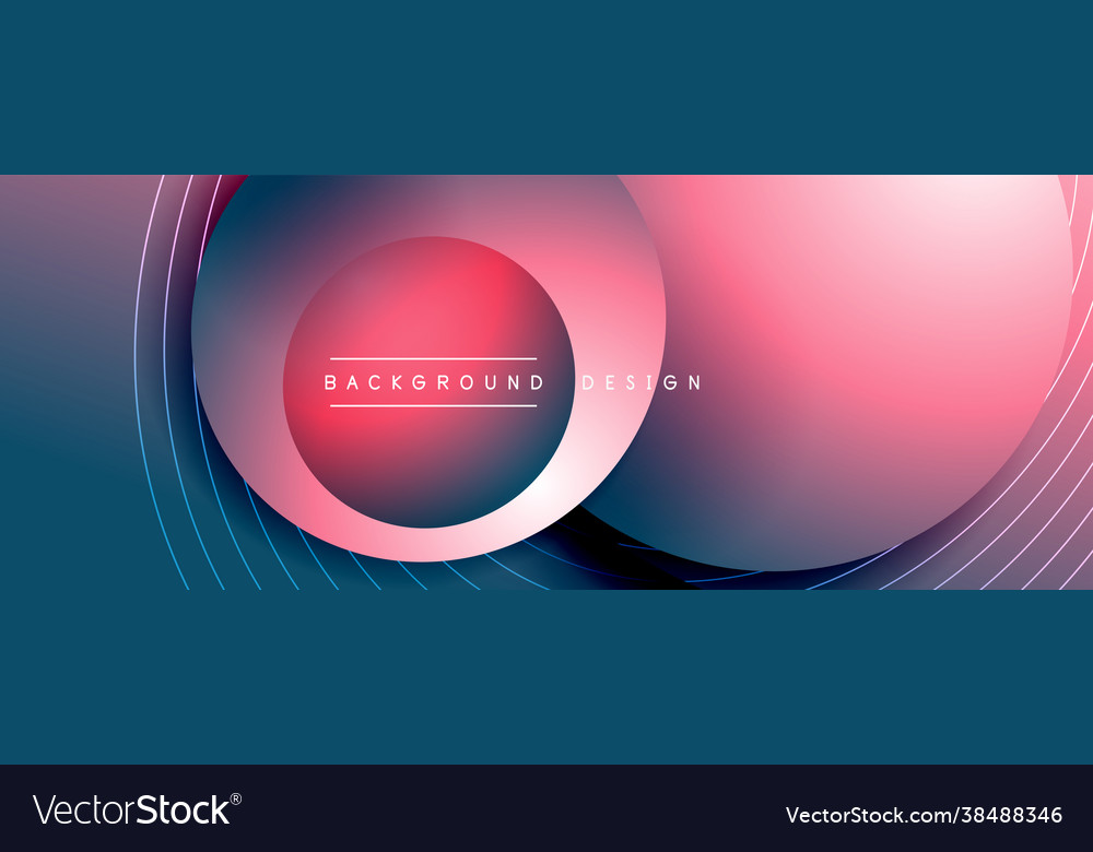 Gradient circles with shadows techno Royalty Free Vector