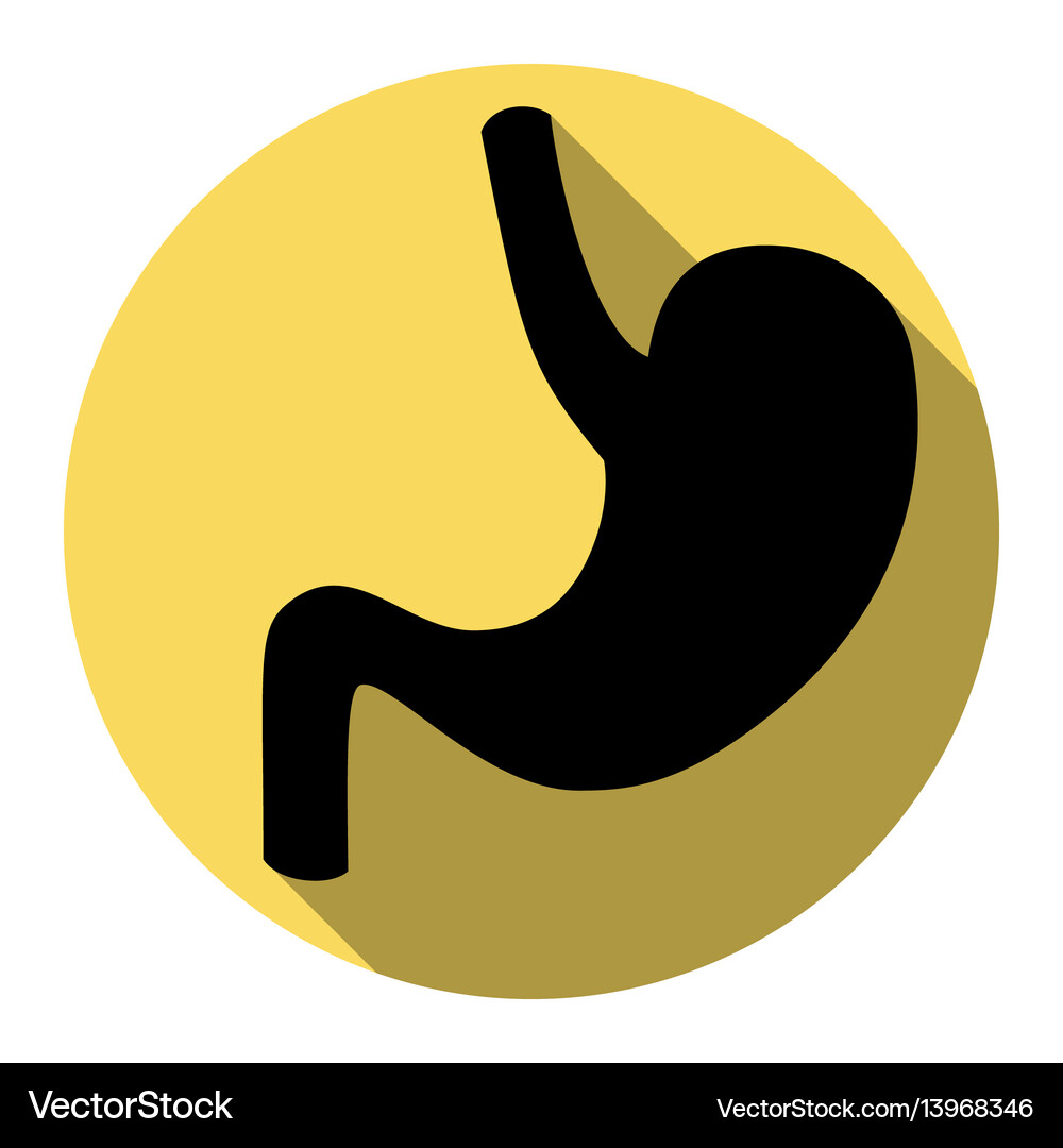 Human anatomy stomach flat black icon Royalty Free Vector