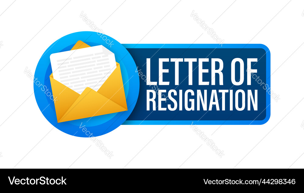 Letter of resignation paper document file Vector Image