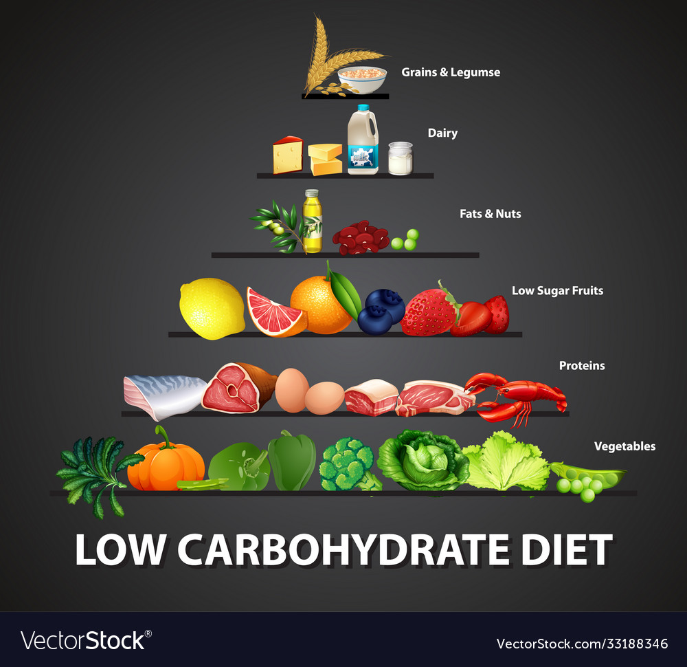 Low carbohydrate diet diagram Royalty Free Vector Image Low carbohydrate diet diagram Royalty Free Vector Image