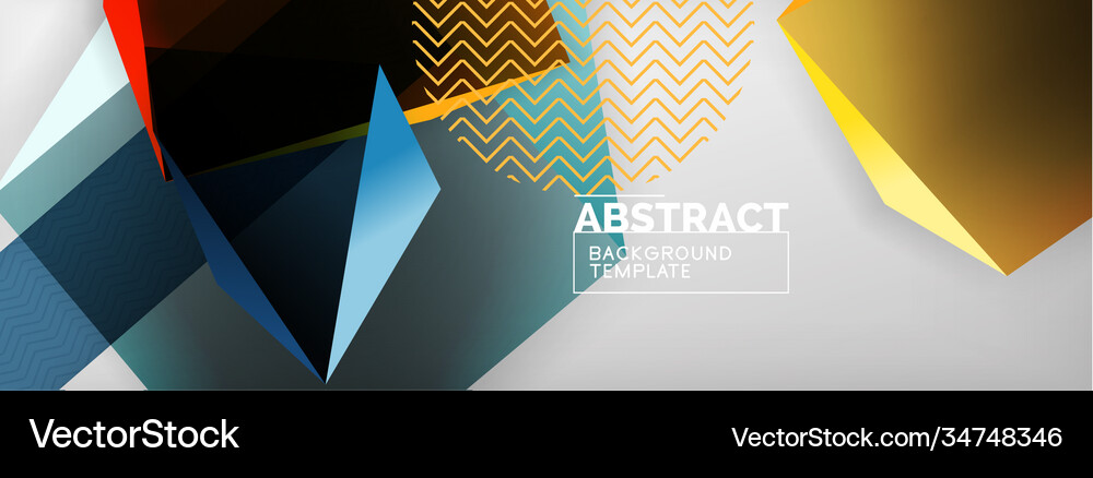 Low poly 3d geometric shapes minimal abstract Vector Image