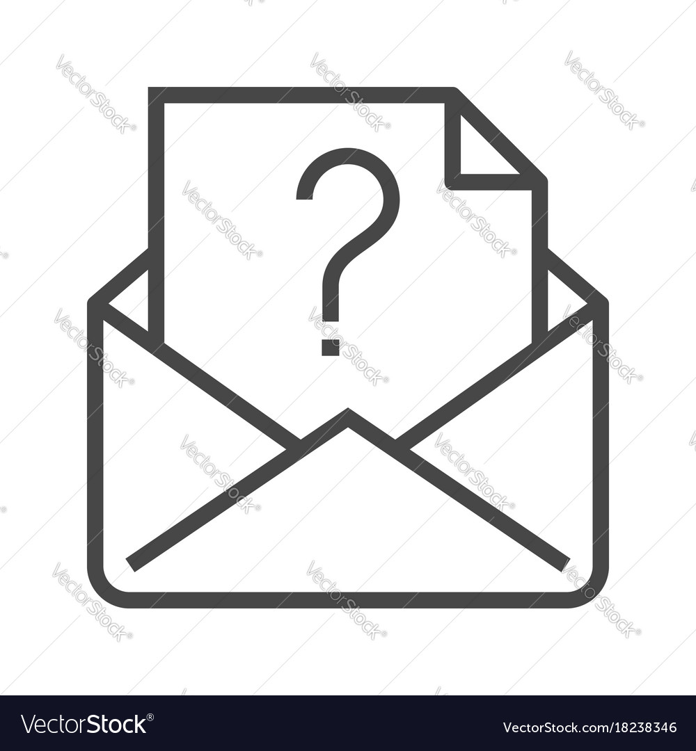 Mail with question mark Royalty Free Vector Image