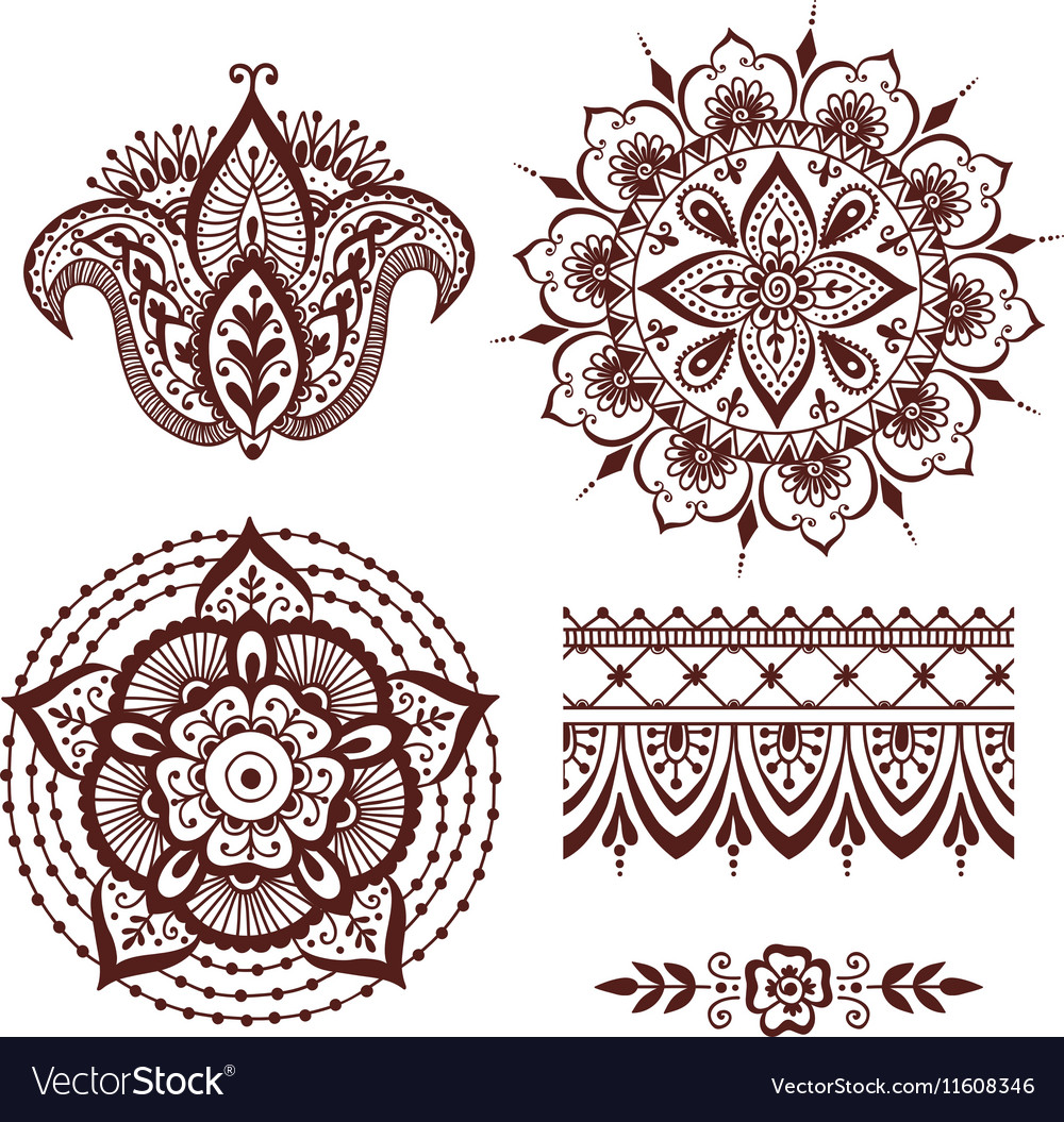 Mehendi pattern Royalty Free Vector Image - VectorStock