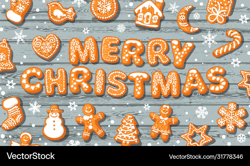 Merry christmas greeting card text made Royalty Free Vector