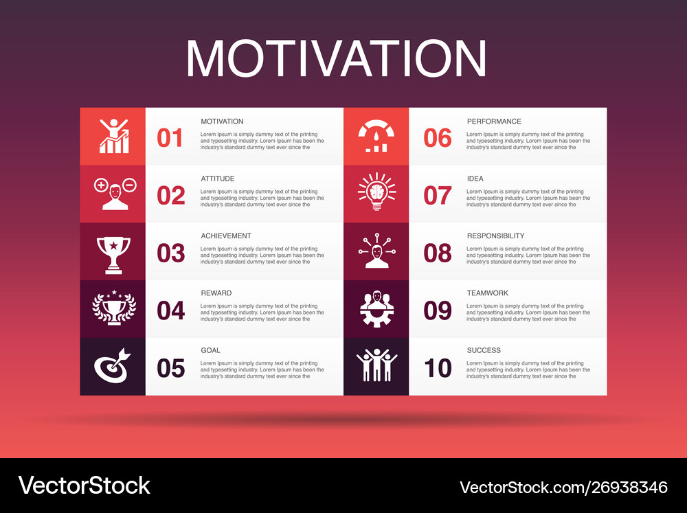 Motivation infographic 10 option templategoal Vector Image