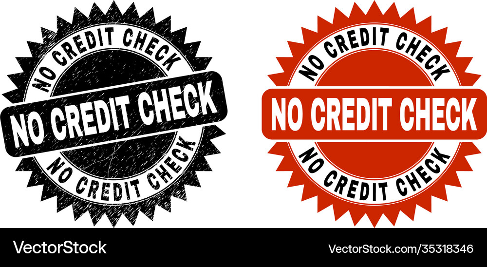 No credit check black rosette watermark with Vector Image