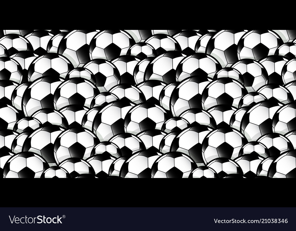 Overlapping soccer balls pattern Royalty Free Vector Image