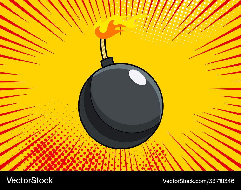 Pop art bomb on comic retro style Royalty Free Vector Image