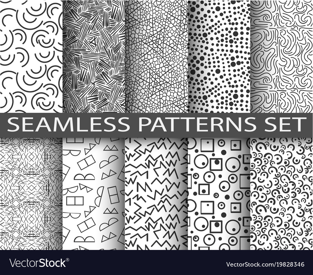 Seamless patterns set Royalty Free Vector Image