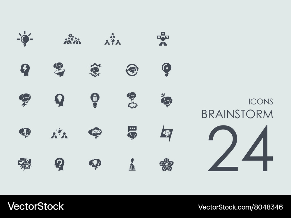 Set of brainstorm icons Royalty Free Vector Image