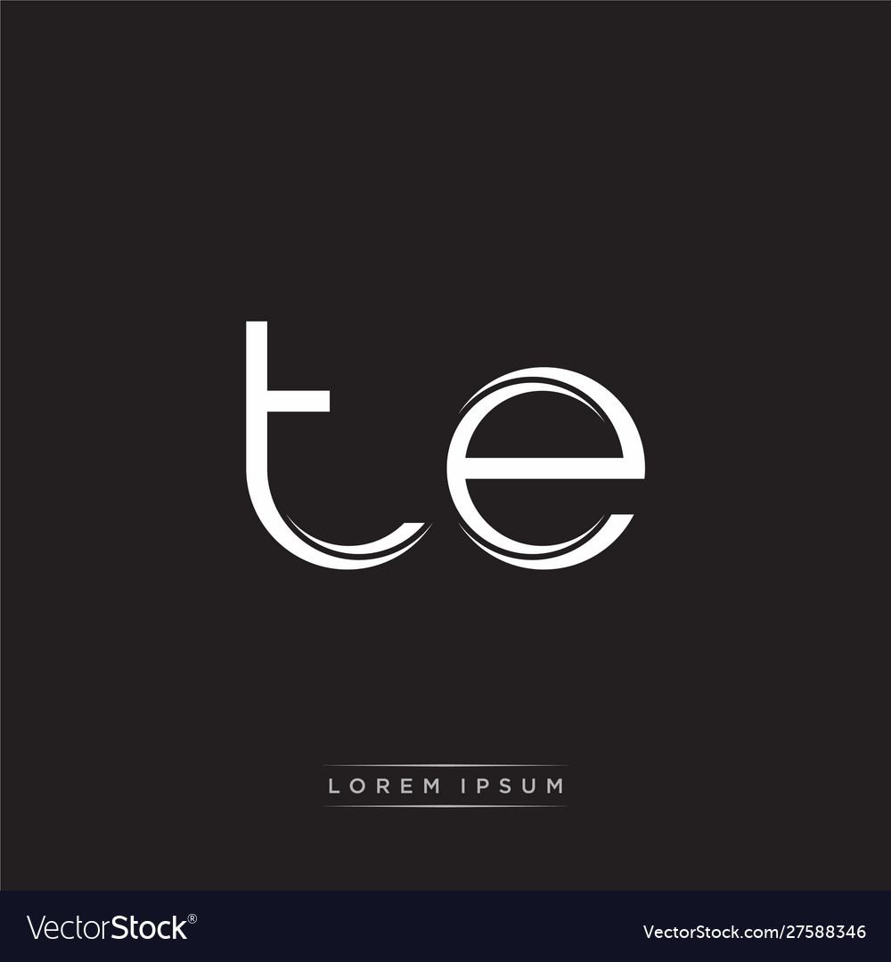 Te initial letter split lowercase logo modern Vector Image