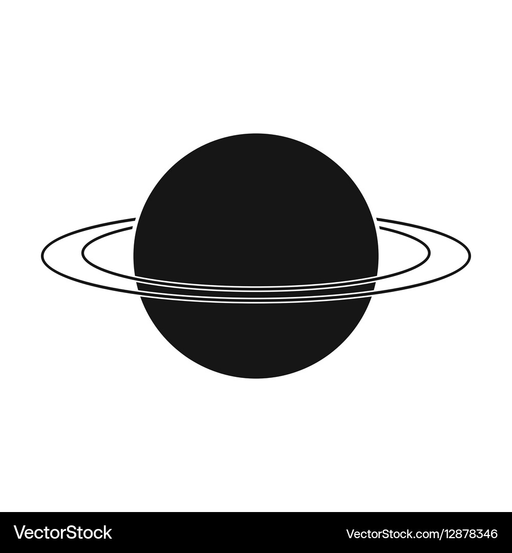 Uranus icon in black style isolated on white Vector Image