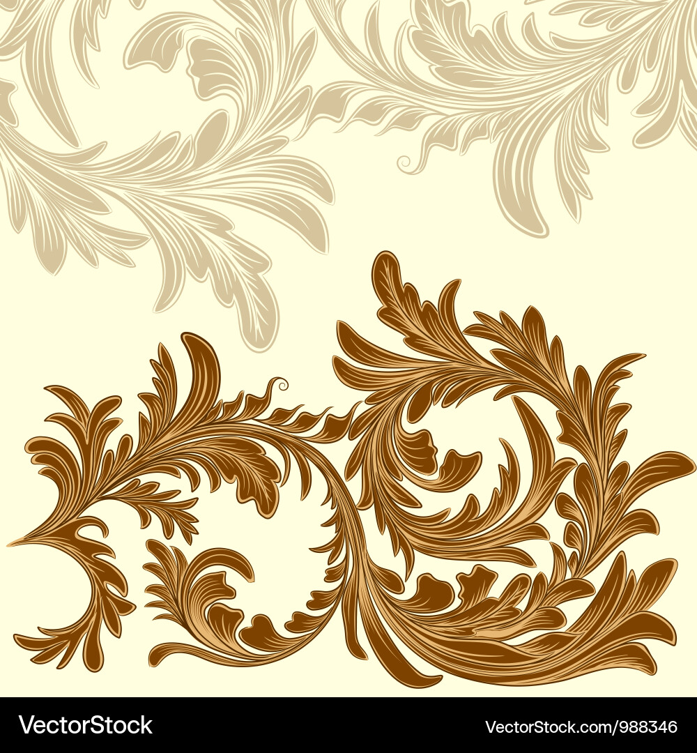 Vintage background with calligraphic detailed Vector Image