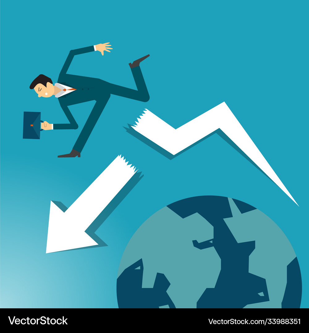 Business concept businessman is failed Royalty Free Vector