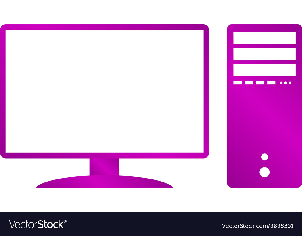 Computer icon flat design style Royalty Free Vector Image