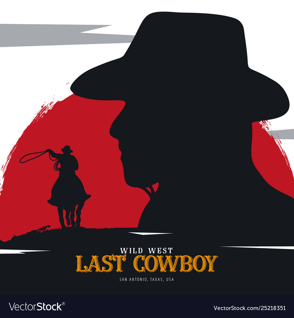 Cowboy banner wild west and rodeo with horse Vector Image