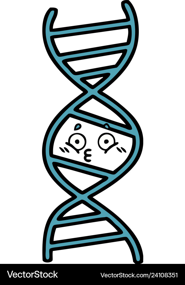 Cute cartoon dna strand Royalty Free Vector Image