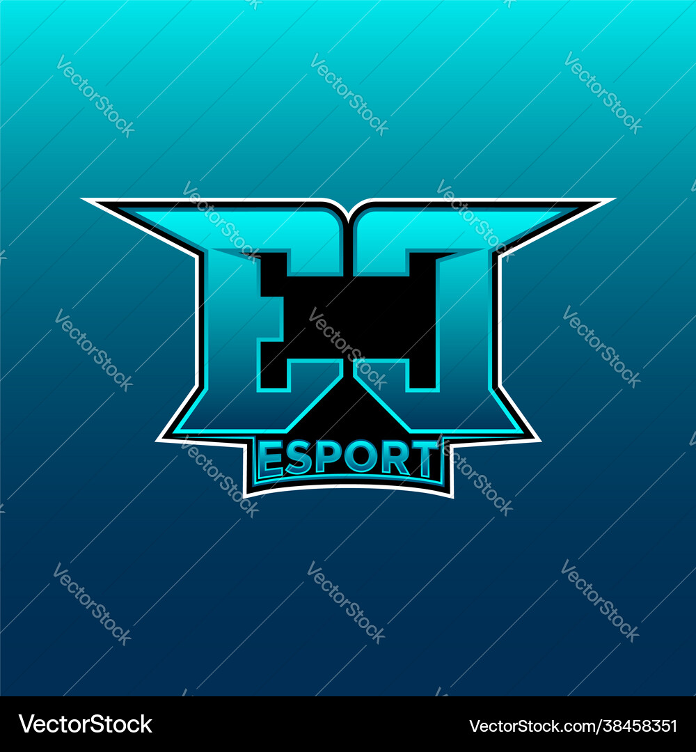 Ec initial gaming logo esports geometric designs Vector Image
