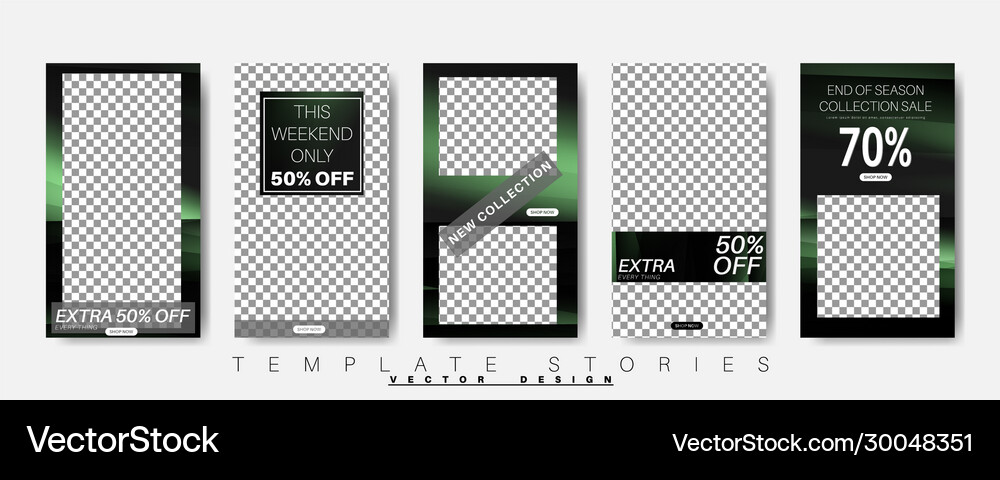 Editable stories background template design Vector Image