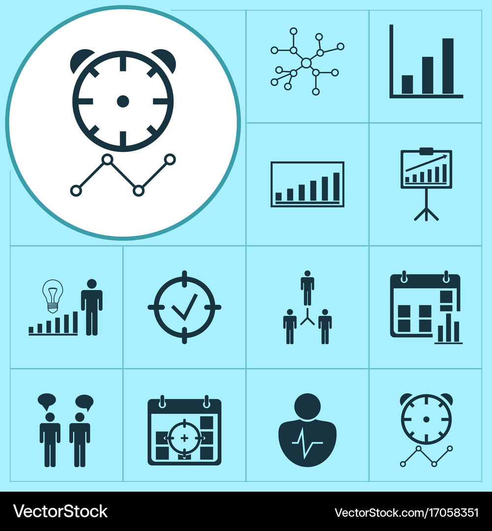 Executive icons set collection of group Royalty Free Vector