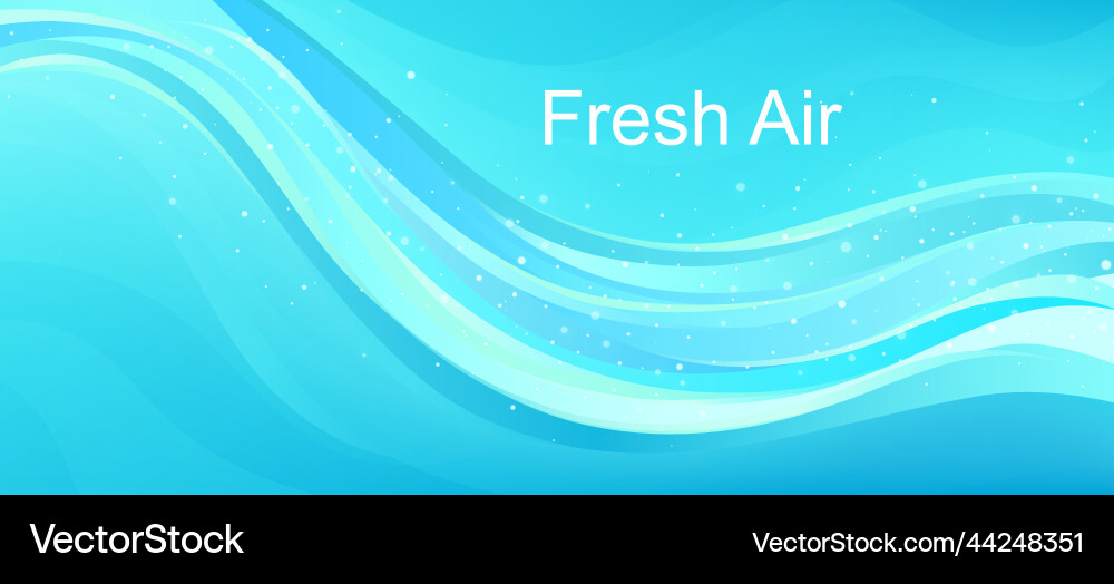 Flow of blue waves with bubbles fresh air Vector Image