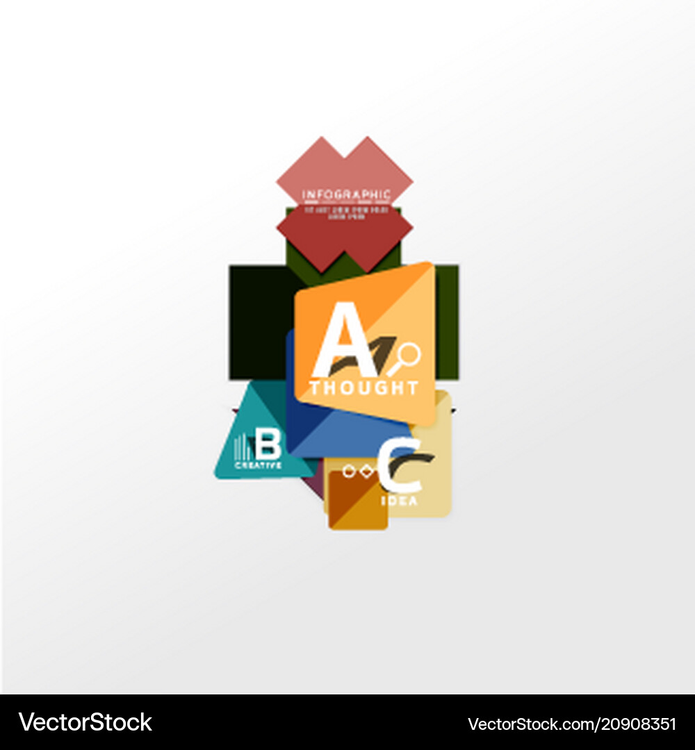Geometric infographic banner paper info diagram Vector Image